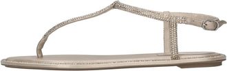 Rene Caovilla Femme, Chaussures, Beige, Taille: 36 1/2 EU Diana Flat Sandal
