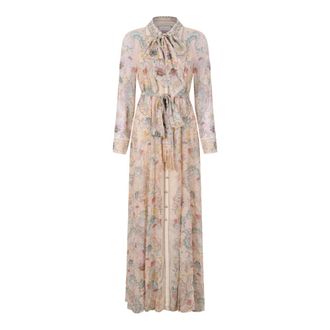 Zimmermann Femme, Robes, Multicolore, Taille: 42 FR Cream Floral Silk Maxi Dress