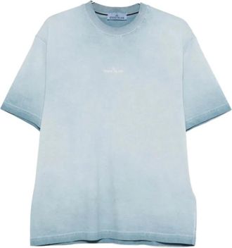 Stone Island Homme, Tops, Bleu, Taille: M T-Shirt Powder