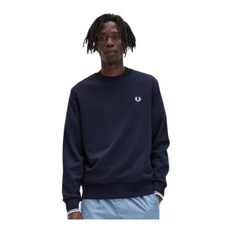Fred Perry Logo Rundhals-Sweatshirt - - Sweatshirts & Hoodies - Herren - Blau - M