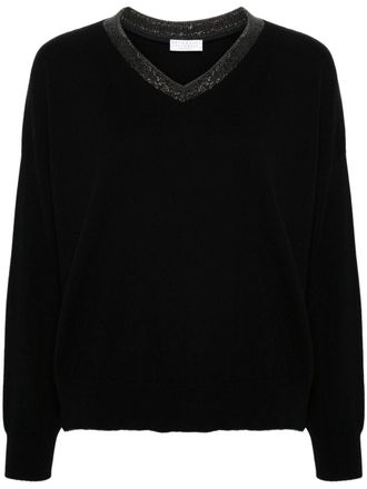 Brunello Cucinelli Monili Kaschmirpullover - Schwarz