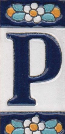 Generic Hausnummern und Buchstaben aus Keramik, blaues Blumenmuster, Gr&ouml;&szlig;e: 7,5 cm x 3,5 cm