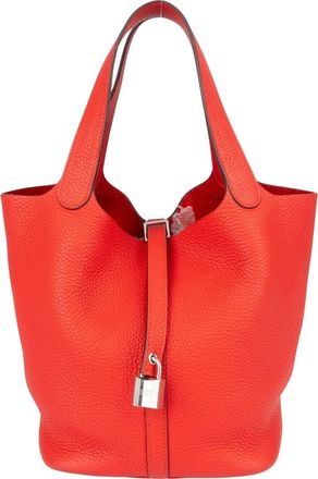Herm&egrave;s Crossbody Bags - Hermes Taurillon Clemence Picotin Lock 22 (MM) Han - Gr. unisize - in Rot - f&uuml;r Damen