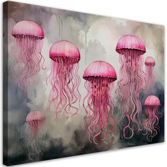 Artgeist Artgeist - Quadro Su Tela, Medusa Marina Rosa - 120x80