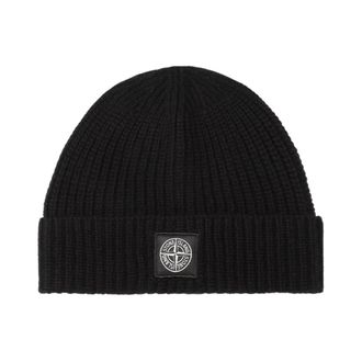 Stone Island Schwarze Unisex Beanie M&uuml;tze - - Accessories - Herren - Schwarzk - ONE SIZE