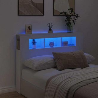 vidaXL LED-Kopfteil Wei&szlig; 140x18,5x103,5 cm Holzwerkstoff Vidaxl