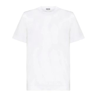 Zanone Homme, Tops, Blanc, Taille: 4XL T-shirt en coton à manches courtes