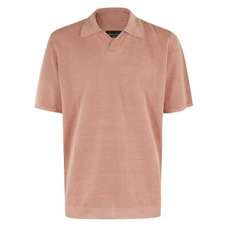 Roberto Collina Homme, Tops, Rose, Taille: XL Polo Rose en Tissu Piqué