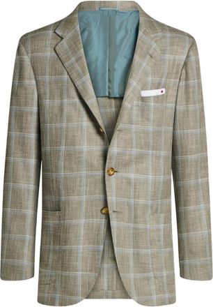 Kiton Homme, Vestes, Gris, Taille: 3XL Veste crois&eacute;e &agrave; carreaux