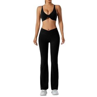 Generic Legging de sport 2026 pour femme - Taille haute - Pantalon de yoga respirant - Pantalon dentra&icirc;nement bootcut id&eacute;al pour le fitness et les activit&eacute;s, 