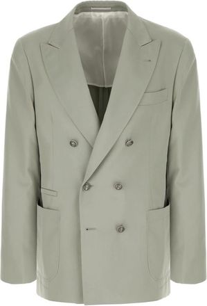 Brunello Cucinelli Homme, Vestes, Vert, Taille: 2XL Blazer Crois&eacute;