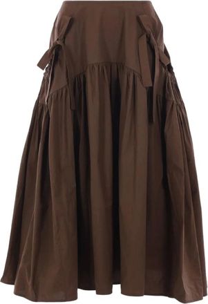 Cecilie Bahnsen Femme, Jupes, Brun, Taille: 36 FR Justice Skirt