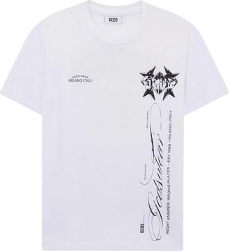 GCDS Gcds, Homme, Tops, Blanc, Taille: XS Graphic Print T-Shirt