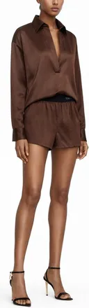 Tom Ford Silk Pajama Shorts - Brown
