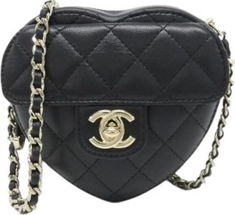 Chanel Sac &agrave; bandouli&egrave;re Pre-owned en cuir dagneau - Femme - Pre-owned - Noir - Taille: ONE Size