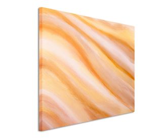 Paul Sinus Art Fotoleinwand 90x60cm Gemälde - abstrakt modern chic chic dekorativ schön deko schön deko e orange und gelbe Linien auf Leinwand exklusives Wandbild mo