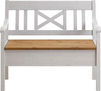 Maison Belfort home24 Sitzbank Fjord II 105cm Braun/Weiß/Kiefer Weiß/Kiefer Laugenfarbig