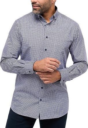 Eterna Homme Chemise en Popeline Modern FIT 1/1 Bleu Marine 48_H_1/1