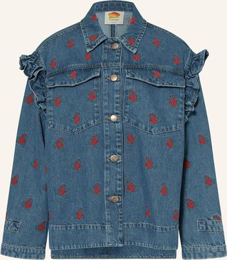 Farm Rio Farm Rio Jeansjacke Flower Embroidered Mit Rüschen blau