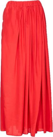 PDR Phisique Du Role Femme, Jupes, Rouge, Taille: 36 FR Irregular Pleats Skirt