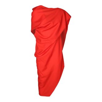 Issey Miyake Uni-Form Woll Asymmetrisches Midikleid - - Dresses - Damen - Rot - M