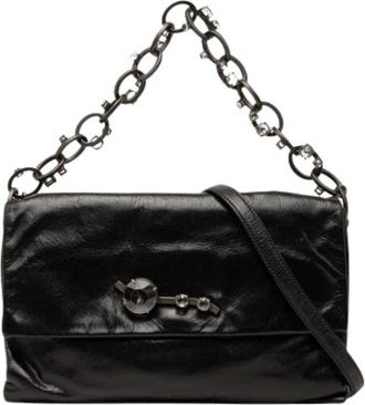 Miu Miu Pre-owned Sacoche orn&eacute;e de cristaux - Femme - Pre-owned - Noir - Taille: ONE Size