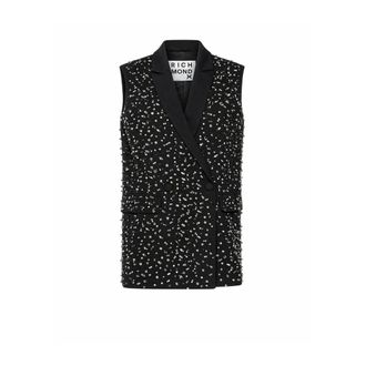 John Richmond Taillierte Weste mit Allover-Applikationen - - Jackets - Damen - Schwarzk - XS