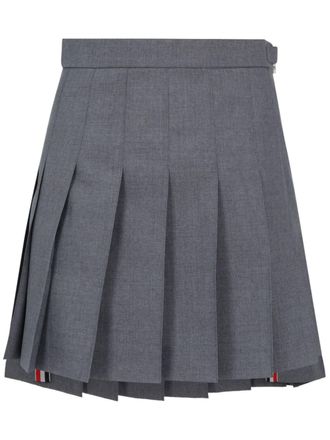 Thom Browne minijupe plissée à détails tricolores - Gris