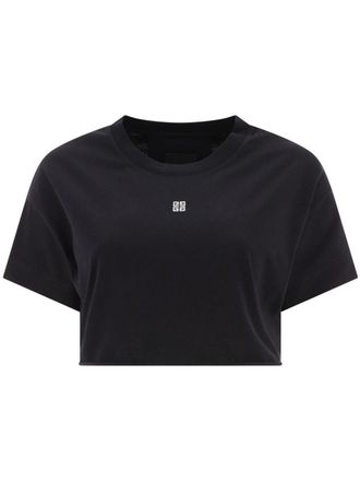 Givenchy t-shirt crop en coton - Noir