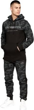 Crosshatch Survêtement pour homme avec veste à capuche et pantalon de jogging avec poches Tailles S, M, L, XL, XXL, Noir., M