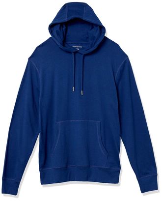 Amazon Essentials Herren Leichter Kapuzenpullover aus Jersey, Blau, XXL