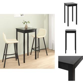 vidaXL Bartisch mdf Schwarz 55x55x107 cm - Bartisch - Stehtisch - K&uuml;cheninsel - Esstisch Klein - Moderner Tisch