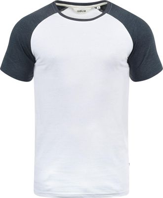 Solid SDBastian Herren T-Shirt Kurzarm Shirt mit Rundhals-Ausschnitt Baumwollmischung Regular fit, Größe:2XL, Farbe:White Blue Melange (B0001)