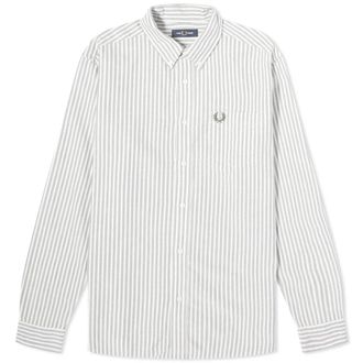 Fred Perry Gestreiftes Oxford-Hemd Field in Gr&uuml;n
