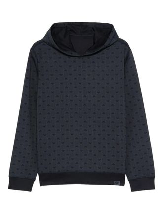 Emporio Armani Hoodie mit Logo-Muster - Blau