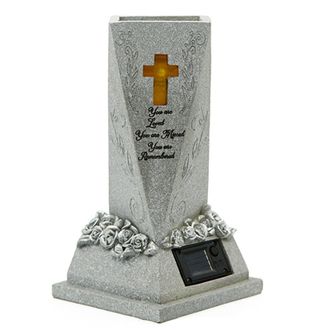 Generic Cemetery Grave Flower Vase - Strapazierf&auml;hige, wetterfeste Gedenkvase f&uuml;r den Au&szlig;enbereich | Dekorative Blument&uuml;r aus rostigem Metall f&uuml;r Friedhof ode