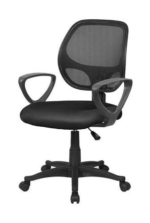 Dmora Stuhl mit R&auml;dern Geraldton, Mesh-Arbeitsstuhl mit Armlehnen, ergonomischer B&uuml;rositz, 56x57h88/100 cm, Schwarz