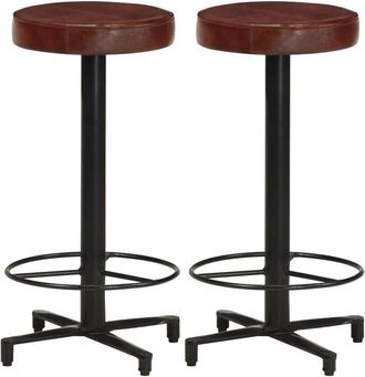 vidaXL Vidaxl - Tabourets de bar lot de 2 66 cm cuir véritable