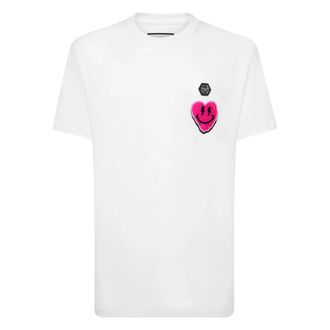 Philipp Plein T-shirt Rundhals SS Smile - - Tops - Herren - Wei&szlig; - 3XL