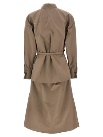 Fendi Womens Gray Cotton Midi Dress