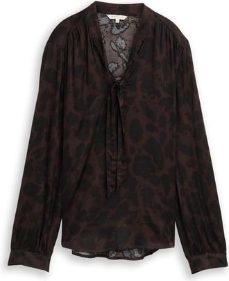 Tom Tailor Damen 1048688 Bluse, 39039-Brown Black Big Leo Print, 46