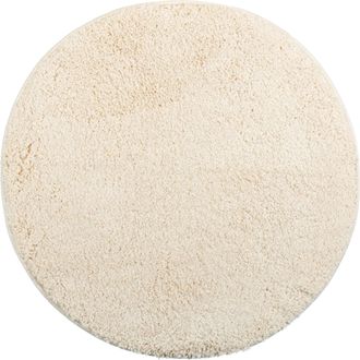 Brandsseller Badezimmerteppich Ø 60 cm Badvorleger Badematte Badteppich rund Chenille rutschfest saugstark maschinenwaschbar - Beige