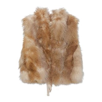 Forte_Forte Femme, Vestes, Beige, Taille: 38 FR Gilet en fausse fourrure