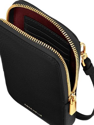 Coccinelle Womens Phone Crossbody Bag Black Cowhide - Crossbody-Bags