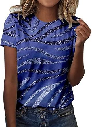 Generic T-shirt d&eacute;t&eacute; &agrave; manches courtes pour femme - T-shirt basique &agrave; manches courtes - T-shirt de sport pour femme - Oversize - Mode - T-shirt d&eacute;t&eacute; basique -