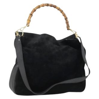 Gucci Sac bandouli&egrave;re en daim Pre-owned - Femme - Pre-owned - Noir - Taille: ONE Size