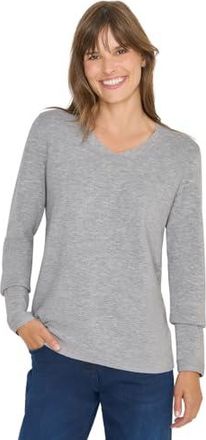 Cecil 3015596 Pull à col en V, chiné Silver Chalk Melange, XXL Femme
