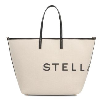 Stella McCartney Canvas Tote Bag - - Bags - Damen - Beige - ONE SIZE