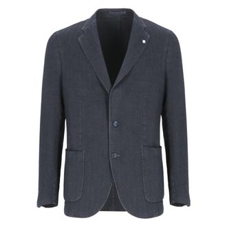 Lubiam Homme, Vestes, Bleu, Taille: L Veste en coton