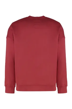 Rick Owens Mens X Champion Cotton Crew-Neck Sweatshirt Red Sweatshirts Sweater